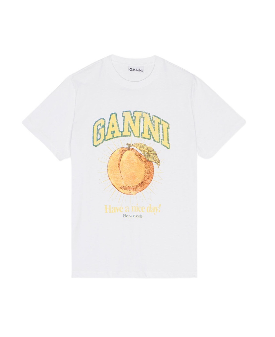 GANNI GANNI Logo Printed Crewneck T-Shirt